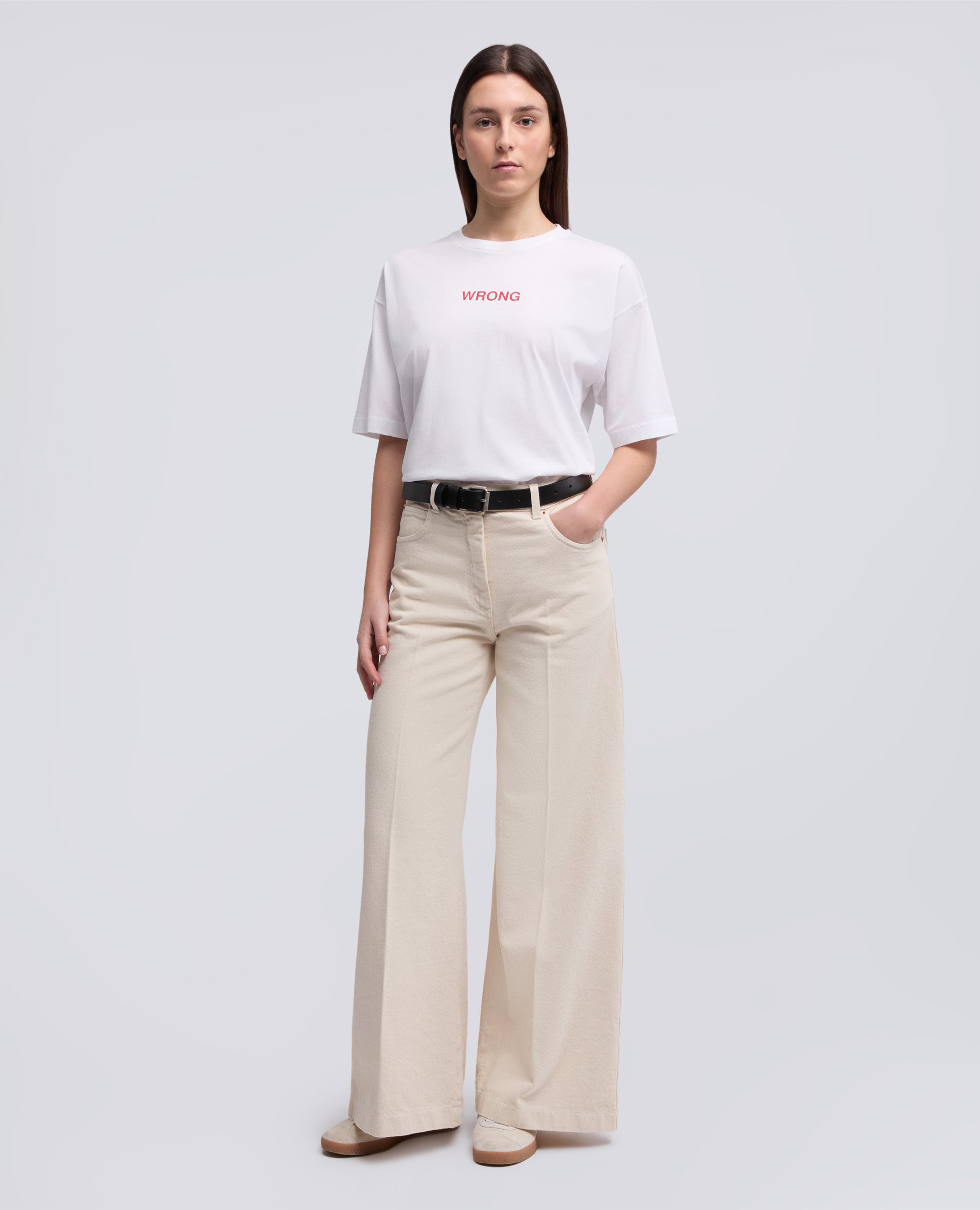 T-shirt en jersey de coton avec un imprime -wrong- – ASPESI